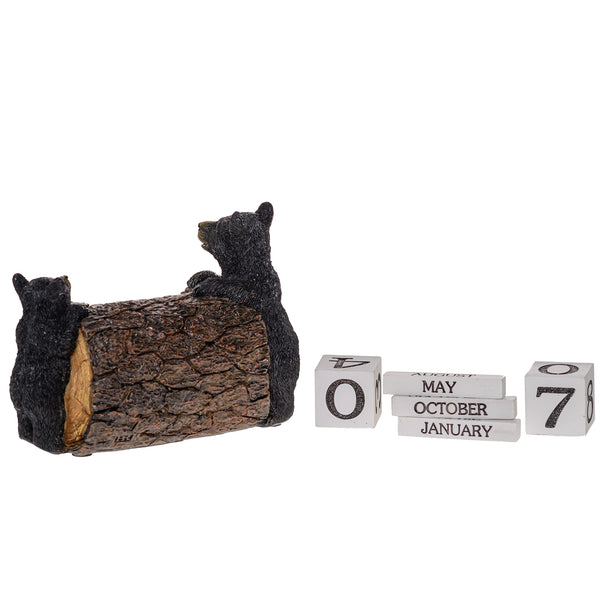 Pine Ridge Black Bear Desk Calendar Blocks - Perpetual Calendar, Flip