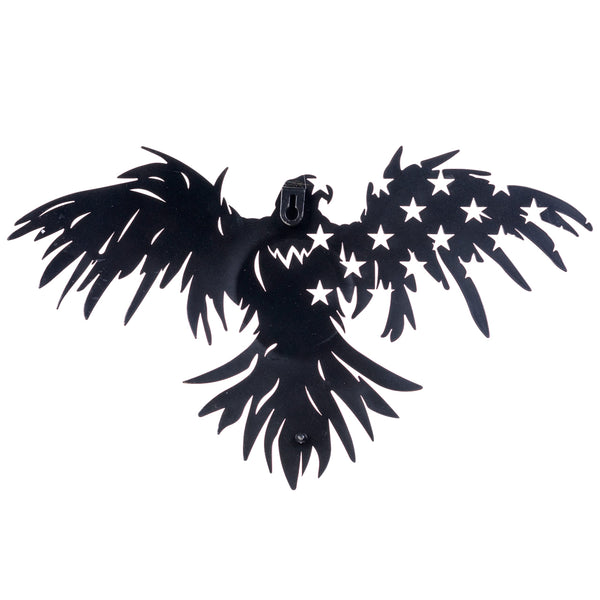 Pine Ridge American Flag Blue Line Eagle Metal Wall Sign, US Blue Whit