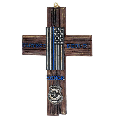 American Flag Police and Fire - Crosses Wall Decor Police Flag ...