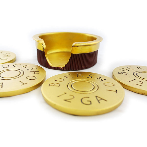 Pine Ridge 12 Gauge Shotgun Shell Coaster Set Holder Buckshot Drink ...