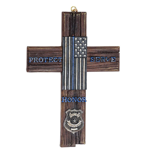 4 X 6 Police Flag Cross American Flag Police and Fire - Family Wall ...