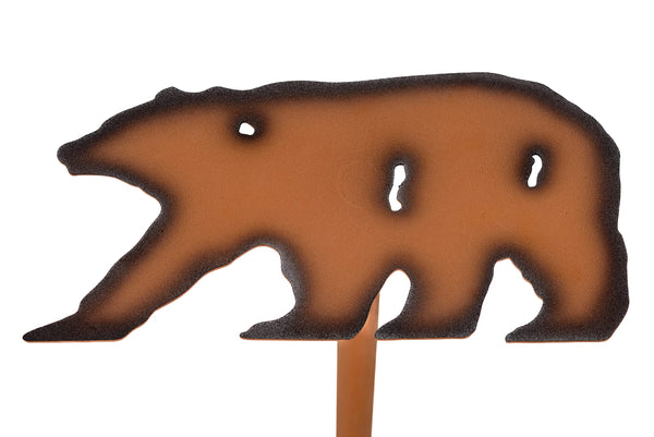 Pine Ridge Bear End Table - Rustic Metal Small Side Table For Living R