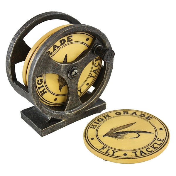 Fishing Lure Coaster with Fishing Reel Base Holder
